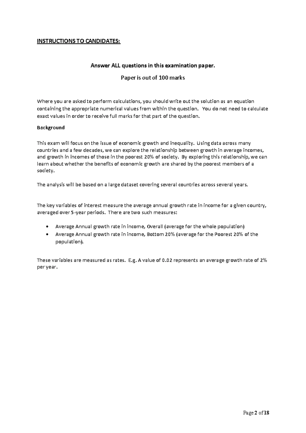 ECON 101: Sample Paper 1 Solutions & Economic Growth Analysis - Studocu