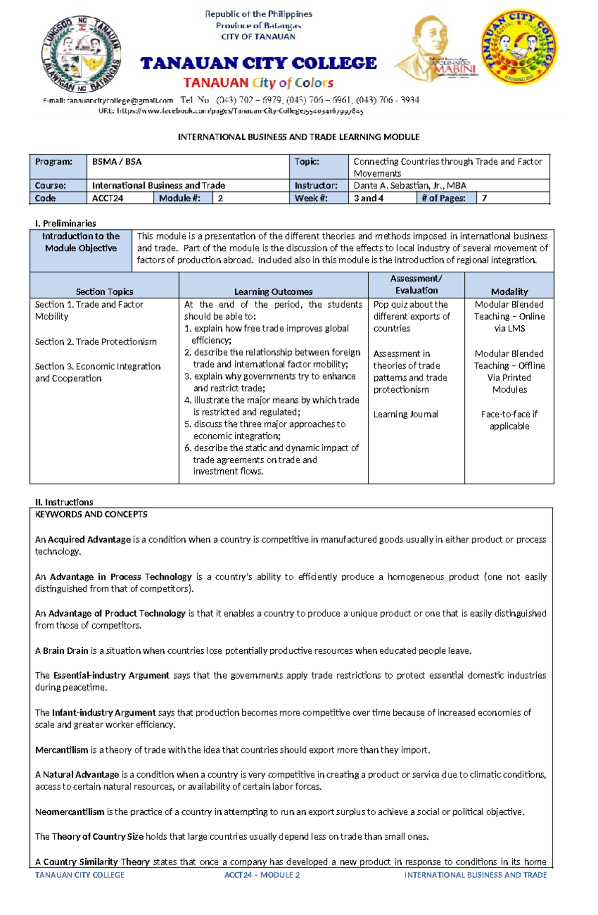 Module 2: BSMA BSA International Business & Trade - Key Concepts in ...