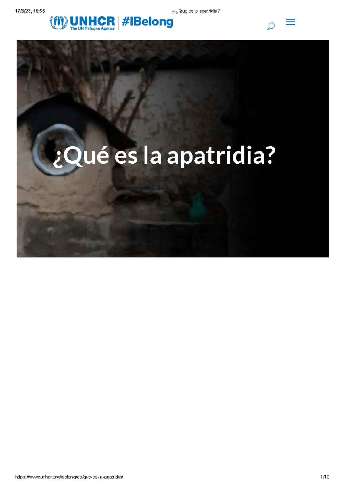 Apatridia: Desafíos y Derechos Humanos en el Contexto Global - Studocu