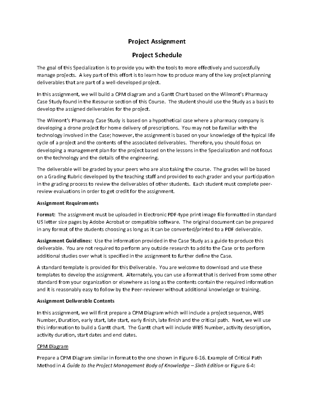 Project Schedule Assignment (C2, M3) - CPM & Gantt Chart Guide - Studocu