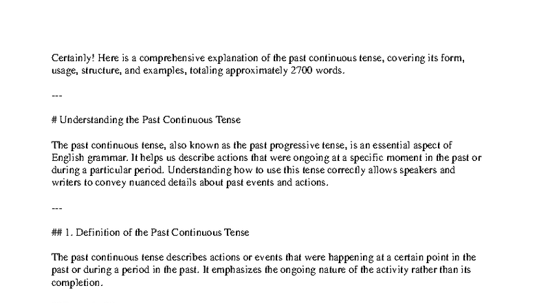Understanding the Past Continuous Tense: A Comprehensive Guide - Studocu