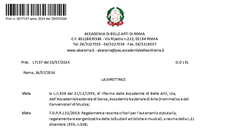 Manifesto degli Studi 2024-2025 - Accademia di Belle Arti di Roma - Studocu