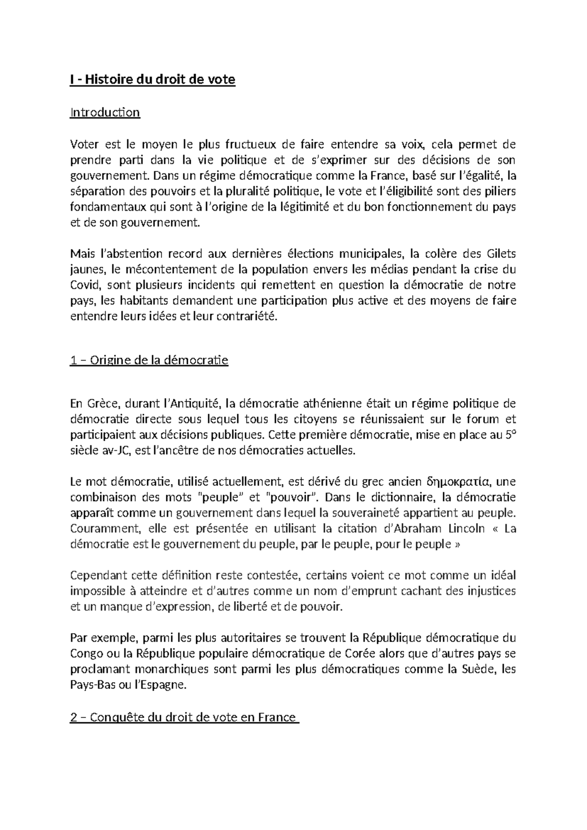 Le vote est-il le seul moyen de faire entendre sa voix en démocratie ...