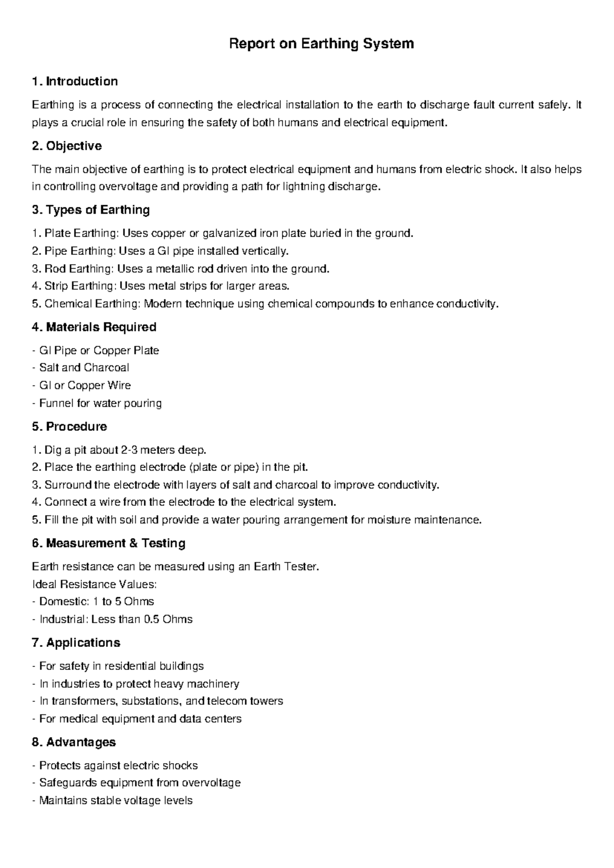 Earthing System Report: Key Types, Materials, & Testing Procedures ...