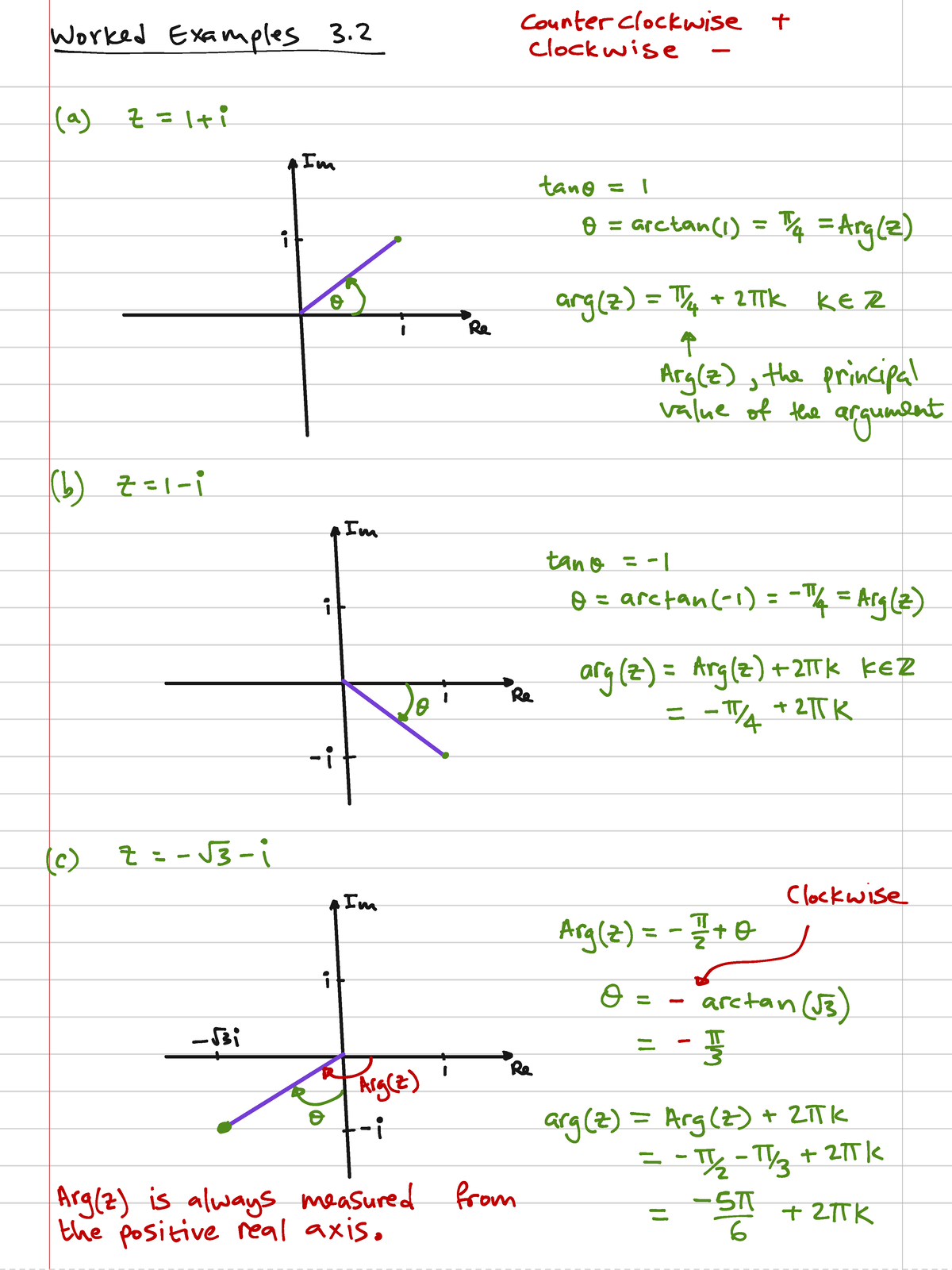 Worked Examples 3 - Practice Material on Arg(z) and Complex Numbers ...