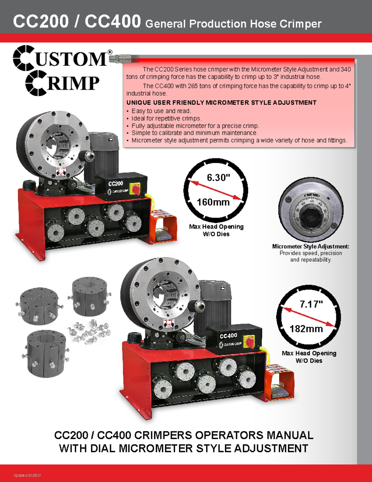 CC200-CC400 Crimpers Operators Manual - Micrometer Adjustment Guide ...