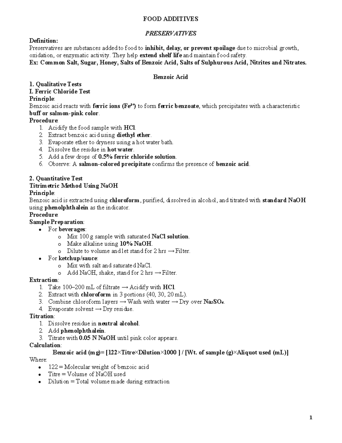 UNIT-3A Food Additives: Preservatives, Antioxidants, and Flavor ...