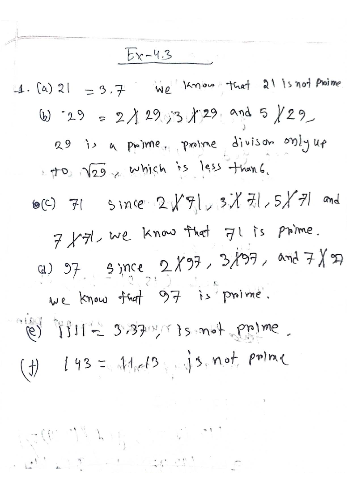 EX 4.3 PART 01 - Prime Numbers and GCD in Discrete Mathematics - Studocu