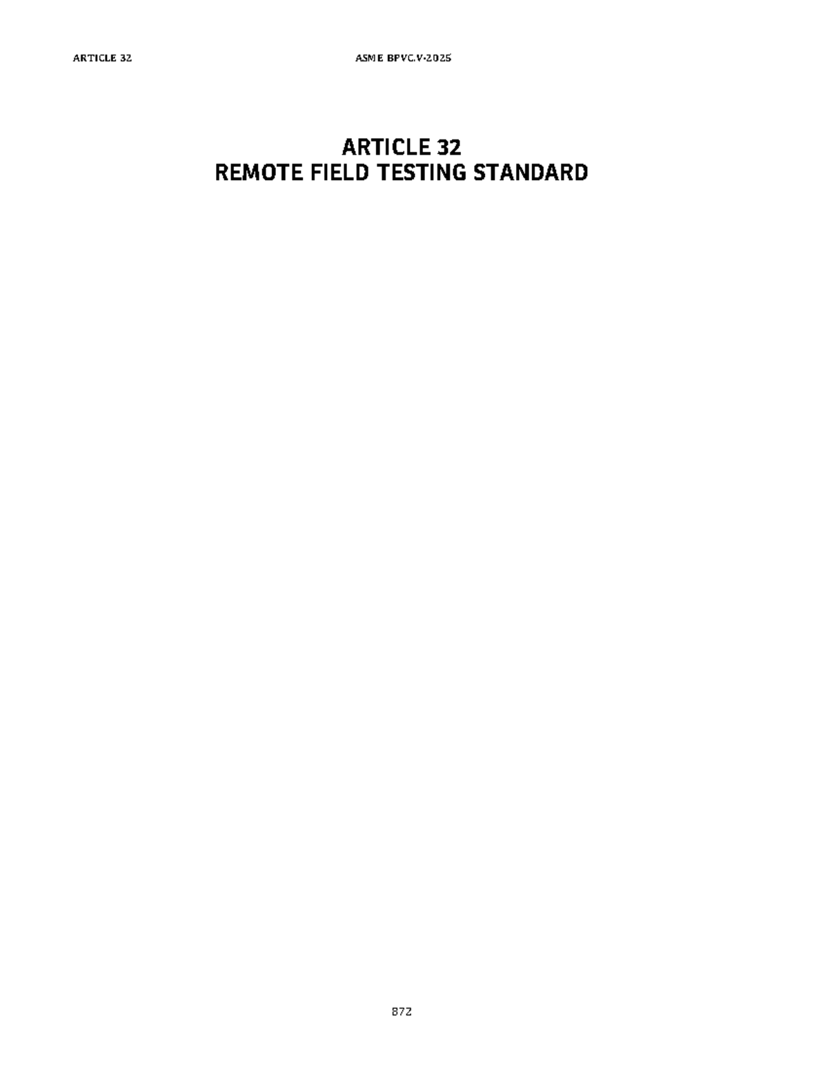 ASME V Article 32: Remote Field Testing Standard Overview - Studocu