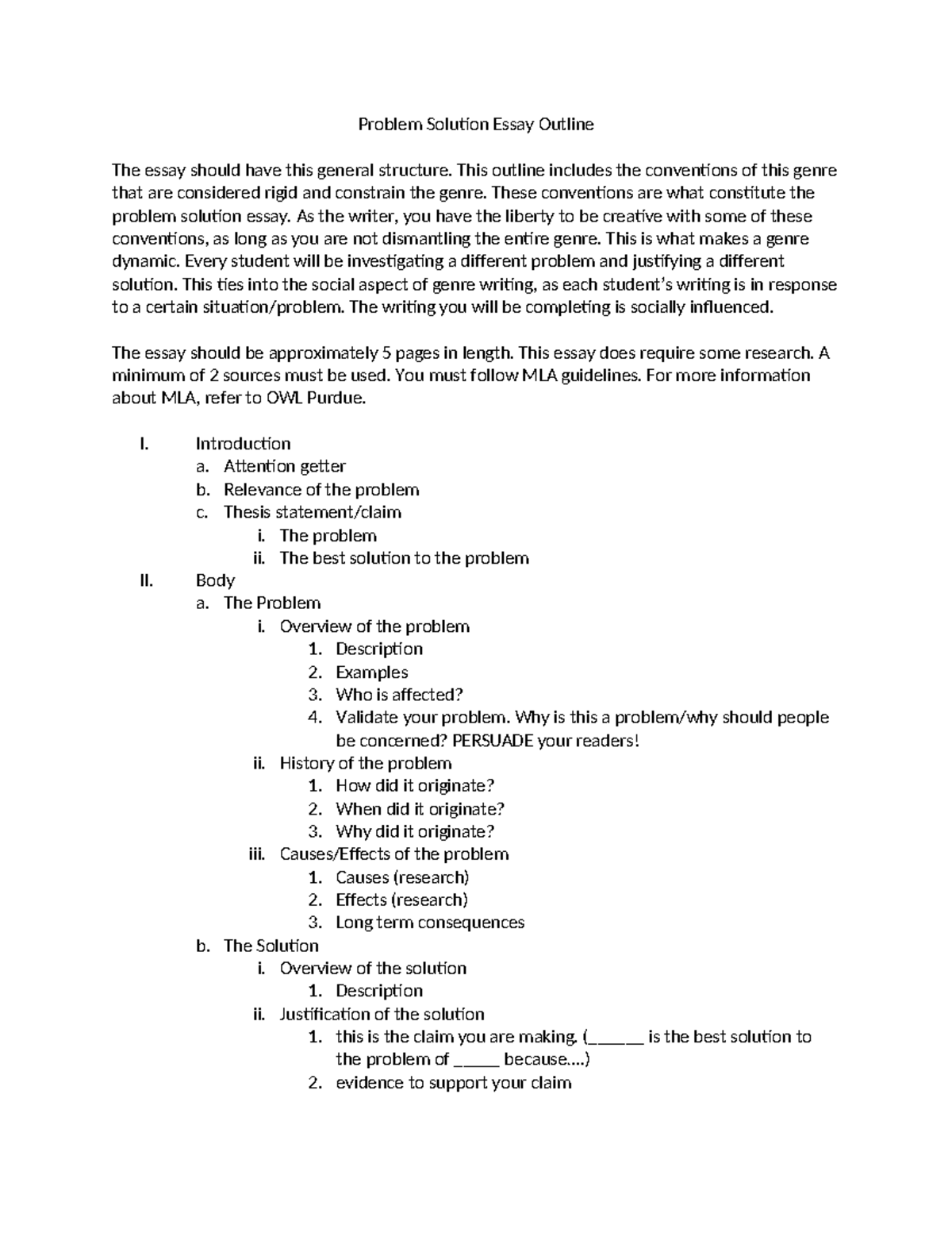 345130240 problem solution essay outline - Problem Solution Essay ...