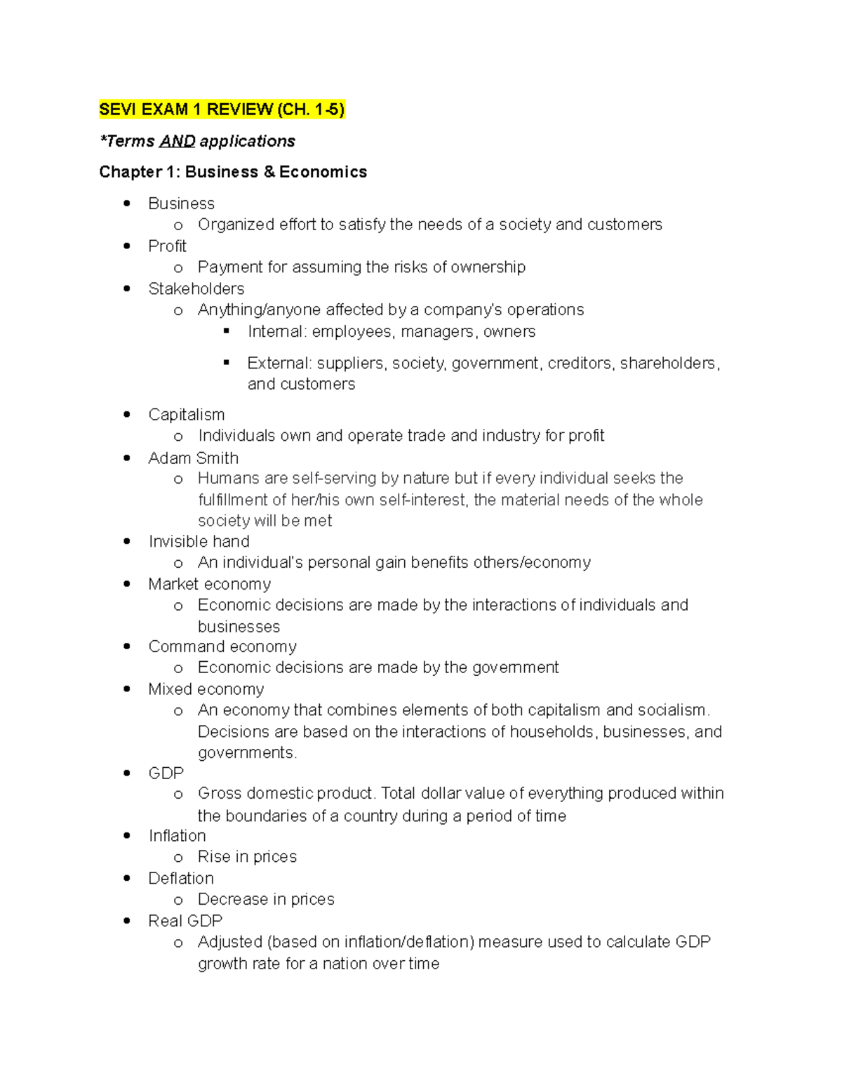 SEVI 2053 Exam 1 Study Guide: Key Concepts and Terms (Ch. 1-5) - Studocu