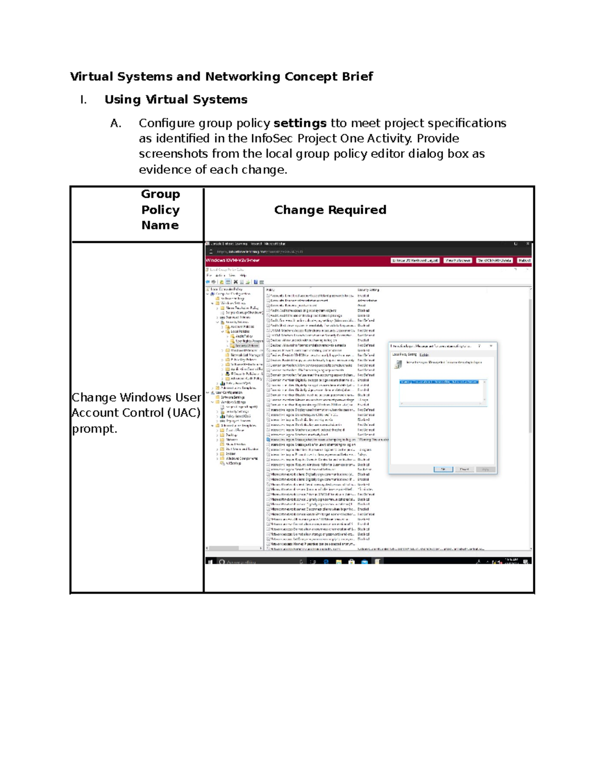 CYB 220 Module 3 Project One Ryan Goux - Virtual Systems and Networking Concept Brief I. Using ...