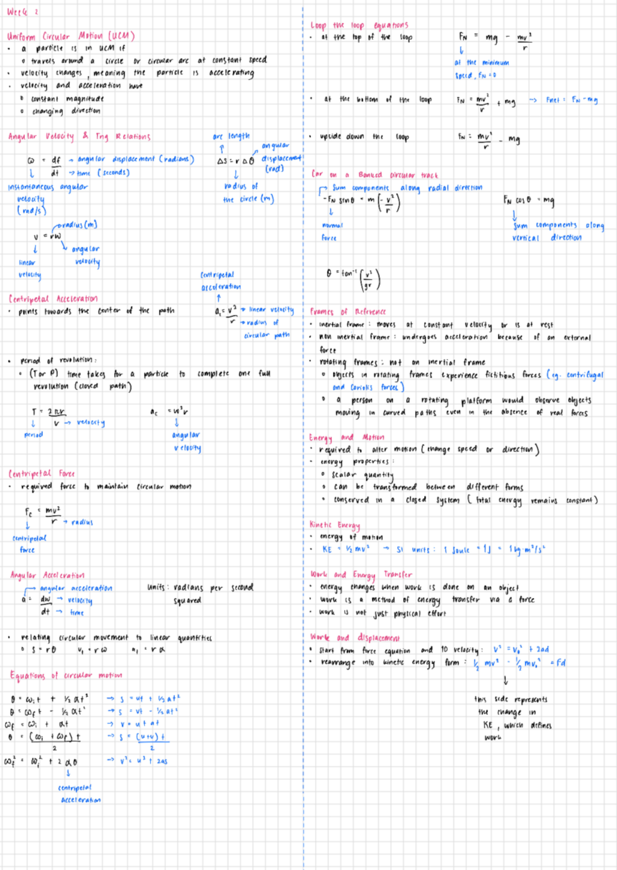 Week 2 - Engineering Physics Notes (UCM & Circular Motion) - Studocu