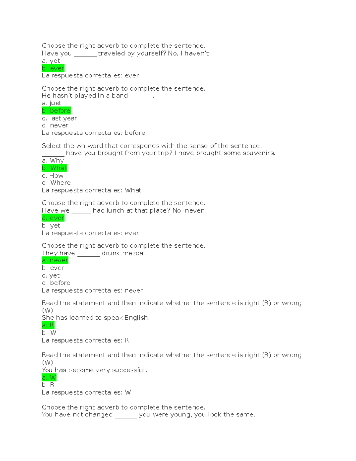 Assignment 7 Questionnaire U4: Infinitive vs. Gerund Practice - Studocu