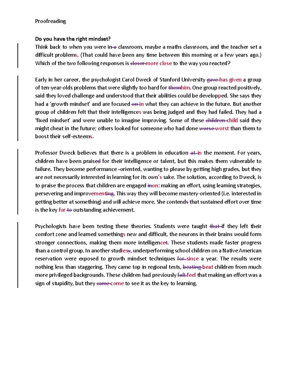 Proofreading - Answer - Proofreading Do you have the right mindset ...