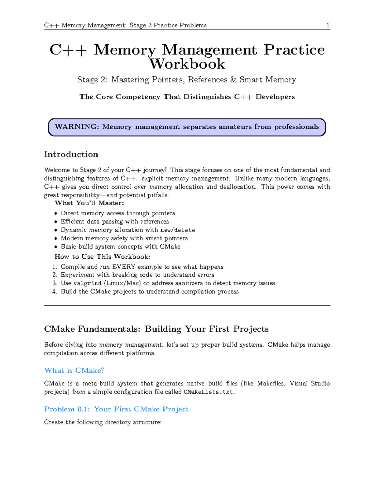 Memory Management: Stage 2 Practice Problems for C++ Mastery - Studocu