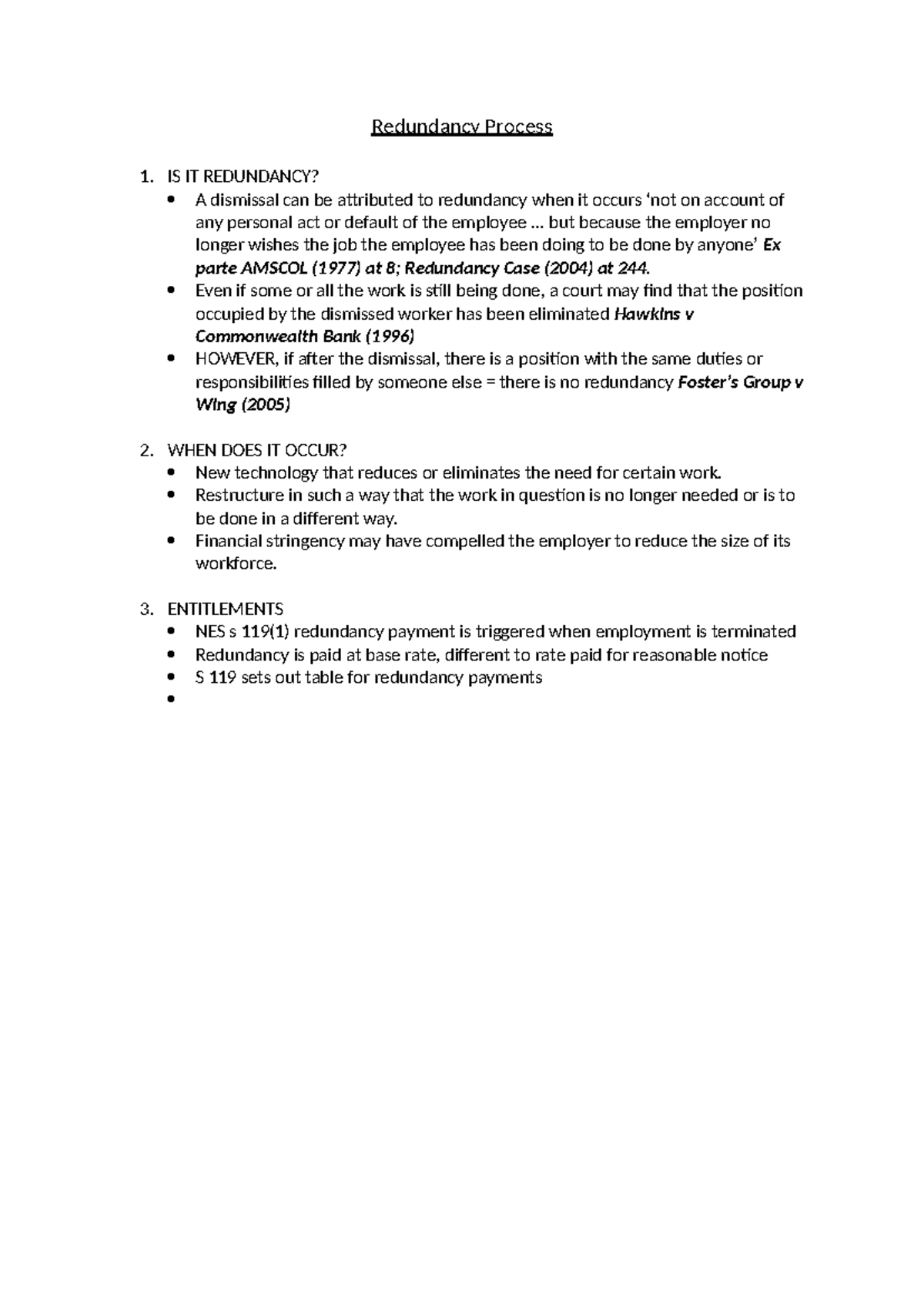Redundancy Process Flowchart: Understanding Dismissals and Entitlements ...