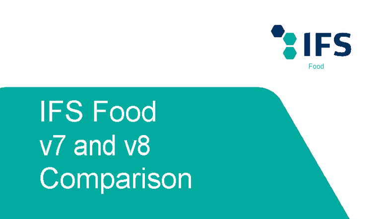 IFS Food Traceability & Recall Comparison: V7 vs V8 - Studocu