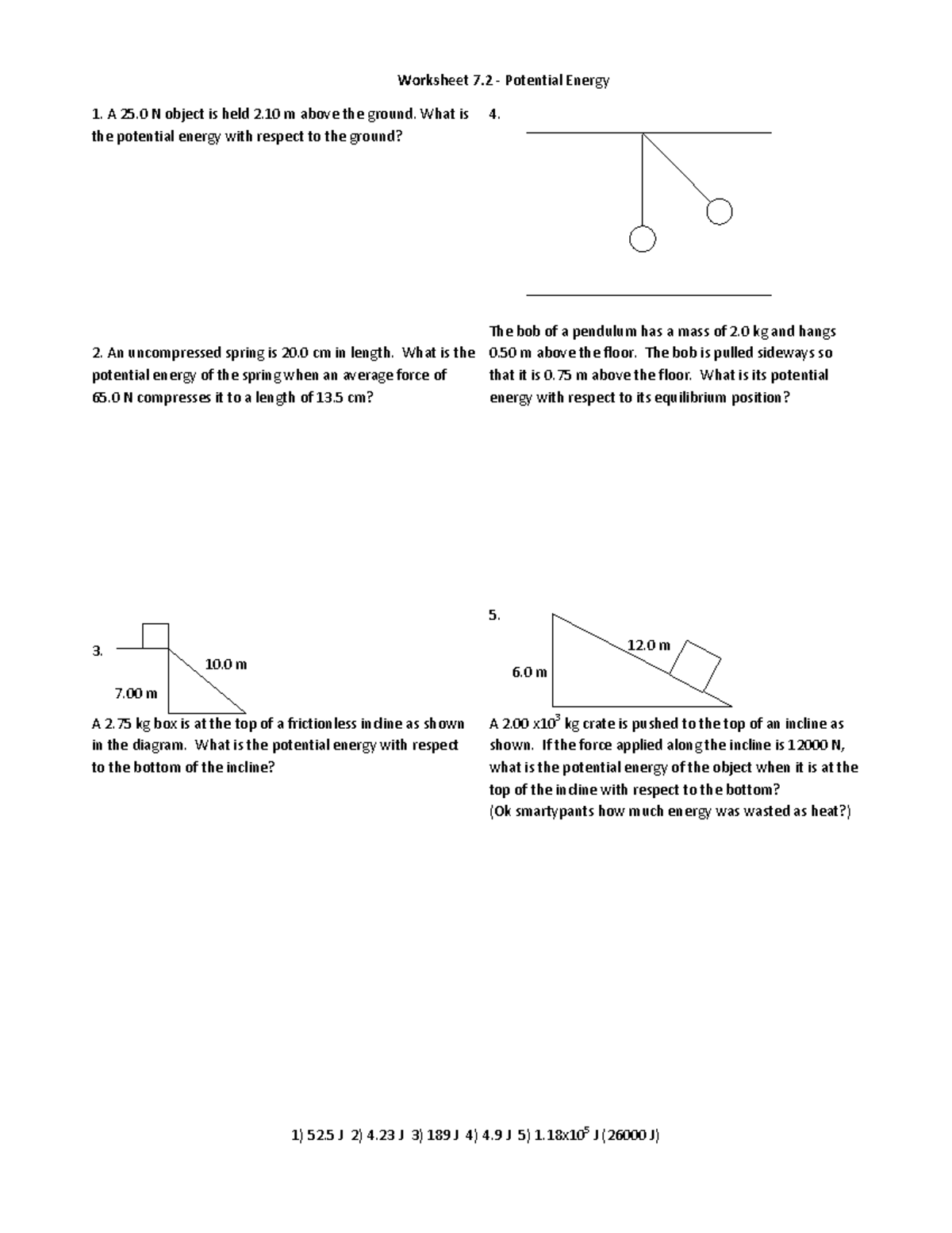 Worksheet 2 - Calculating Potential Energy Examples and Solutions - Studocu