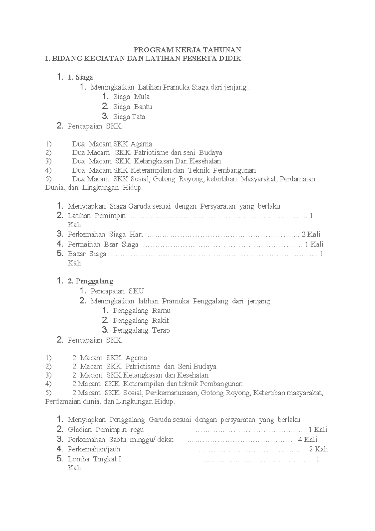 Program Kerja Tahunan Pramuka - Dewan Kerja Ambalan 2023/2024 - Studocu