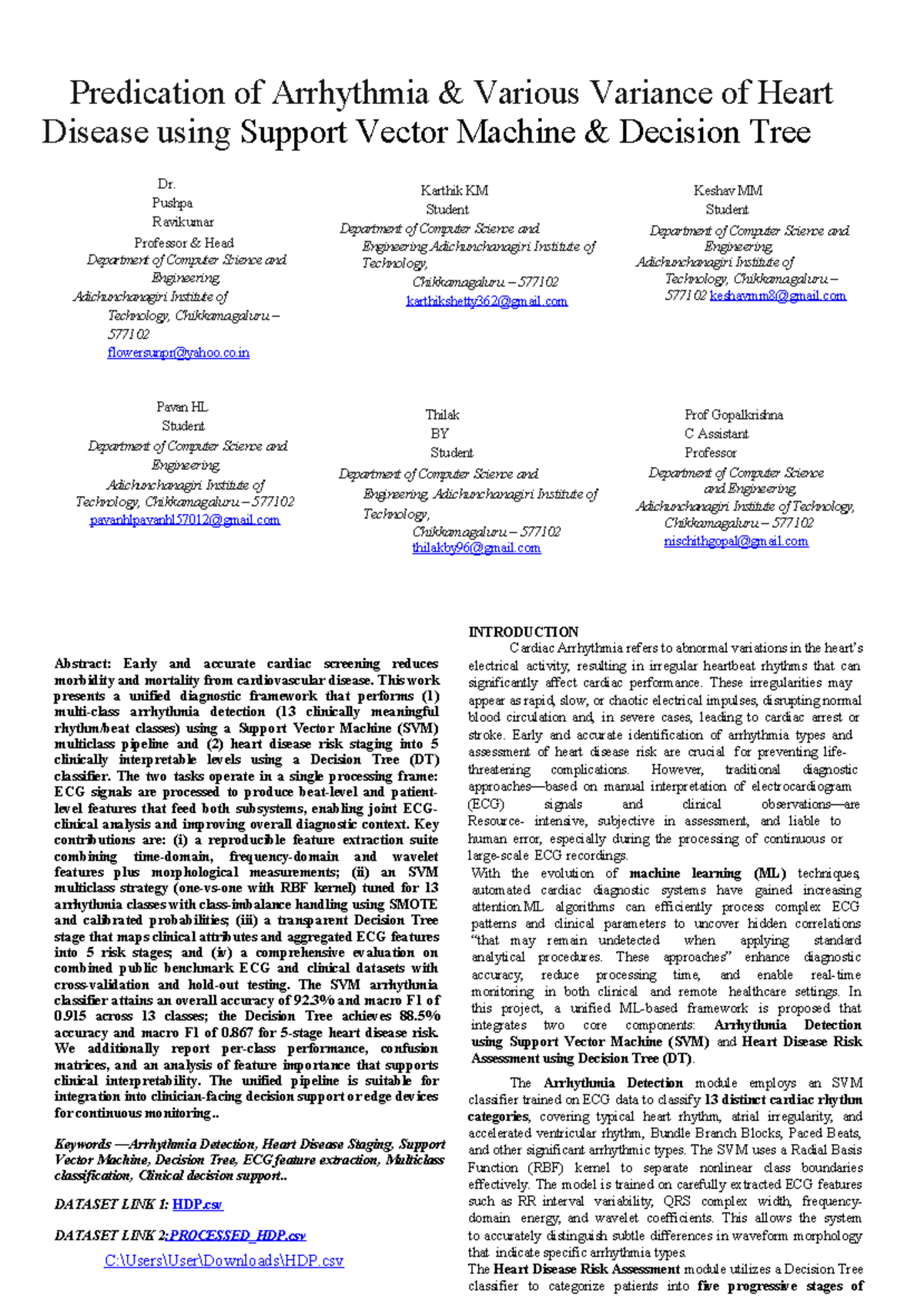 SVM and Decision Tree for Arrhythmia and Heart Disease Risk Assessment ...