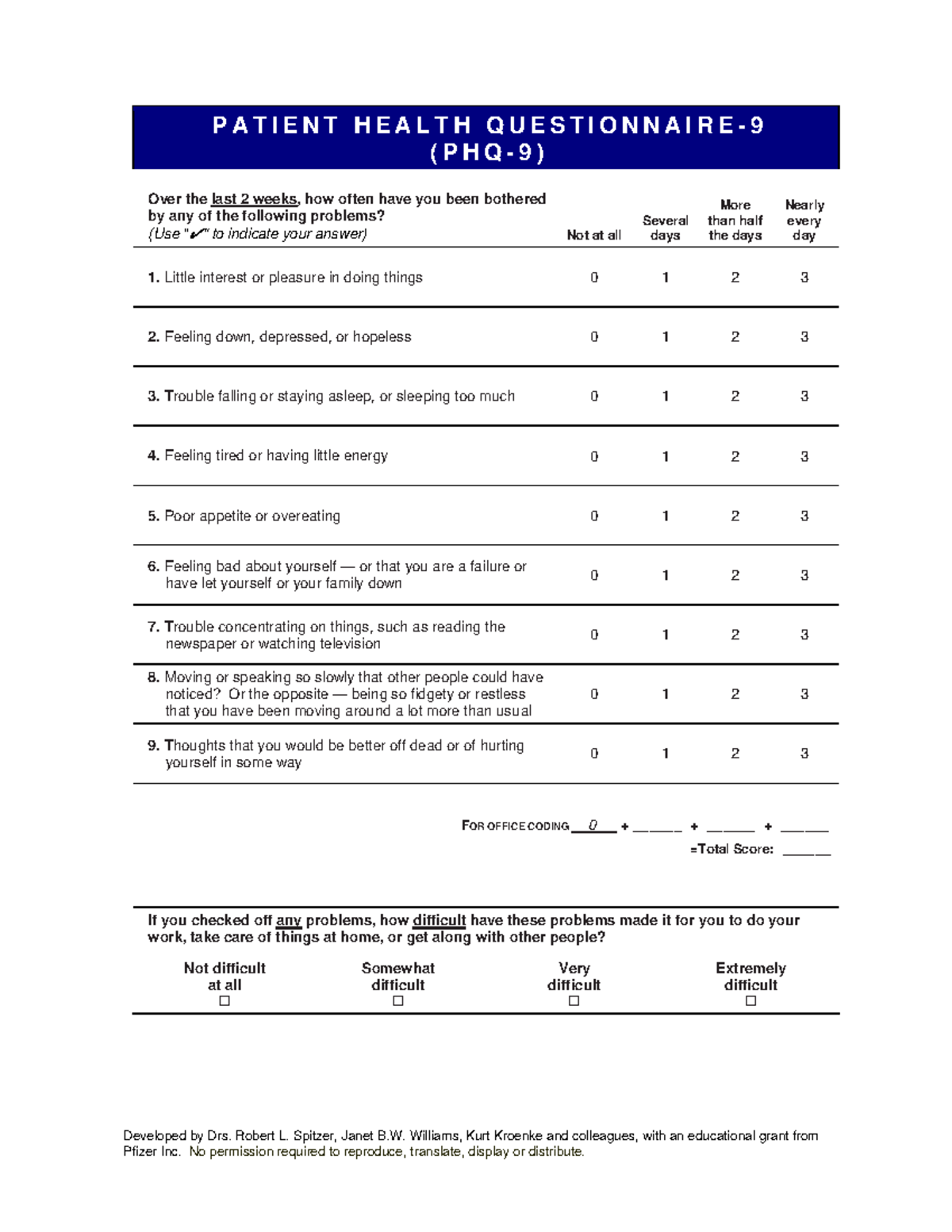 Questionnaire on Patient Health Assessment - Studocu