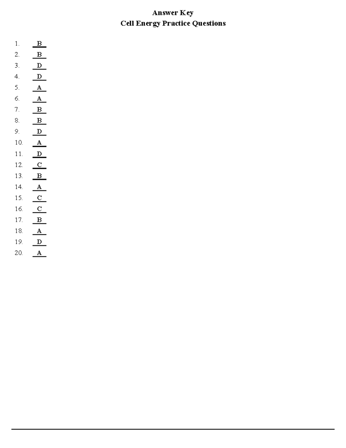Cell Energy Practice Questions key - RA 702 - Answer Key Cell Energy ...