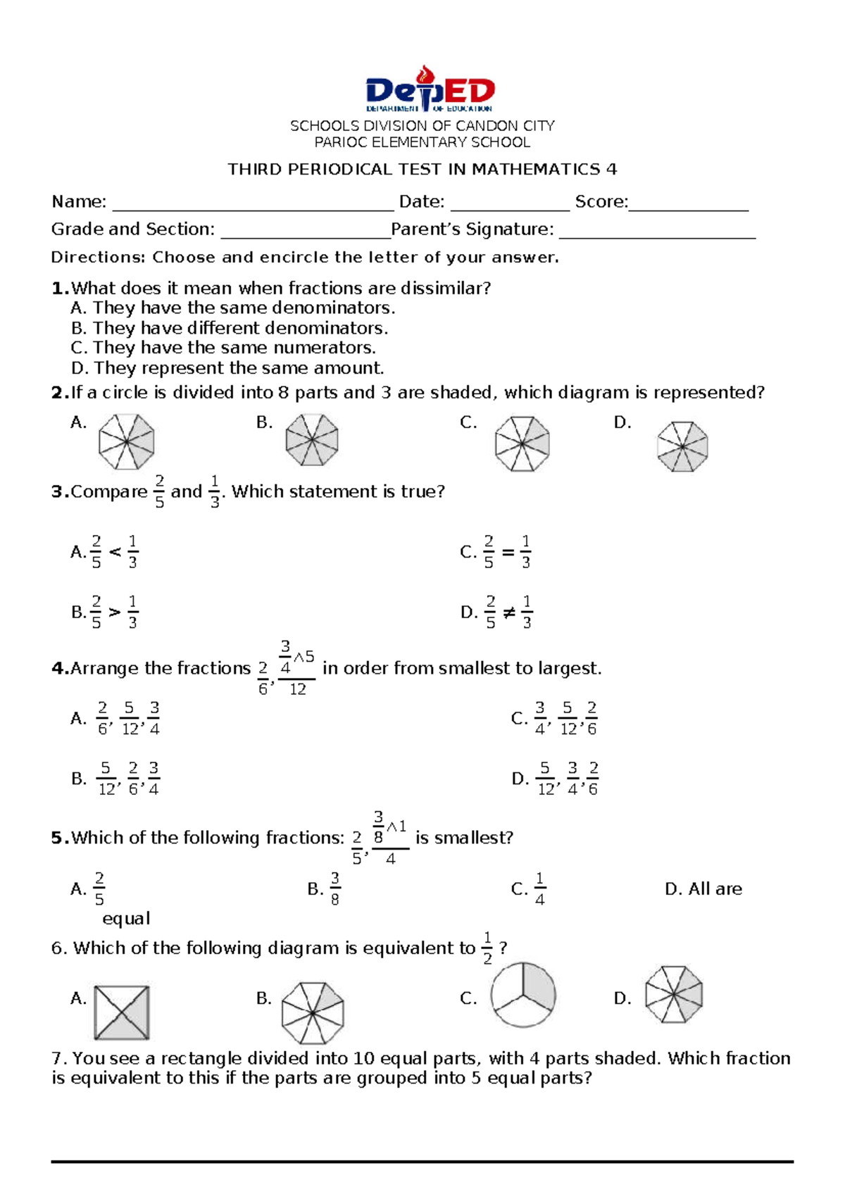PT MATH4 Q3 - Third Periodical Test in Mathematics - Studocu