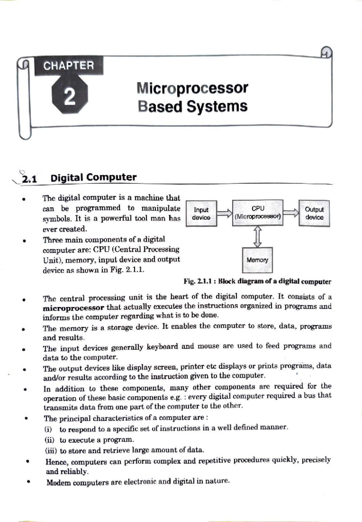 CHAPTER 2: Microprocessor Based Systems - Digital Computer Overview ...
