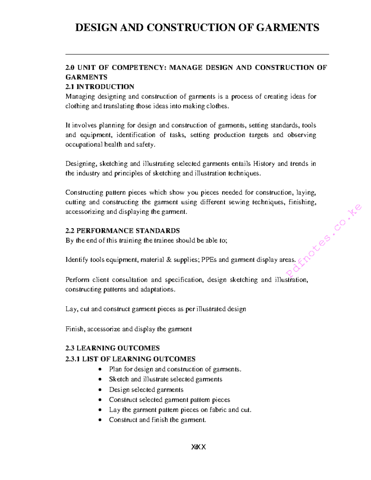 DESIGN AND CONSTRUCTION OF GARMENTS: UNIT 2.0 COMPETENCY GUIDE - Studocu