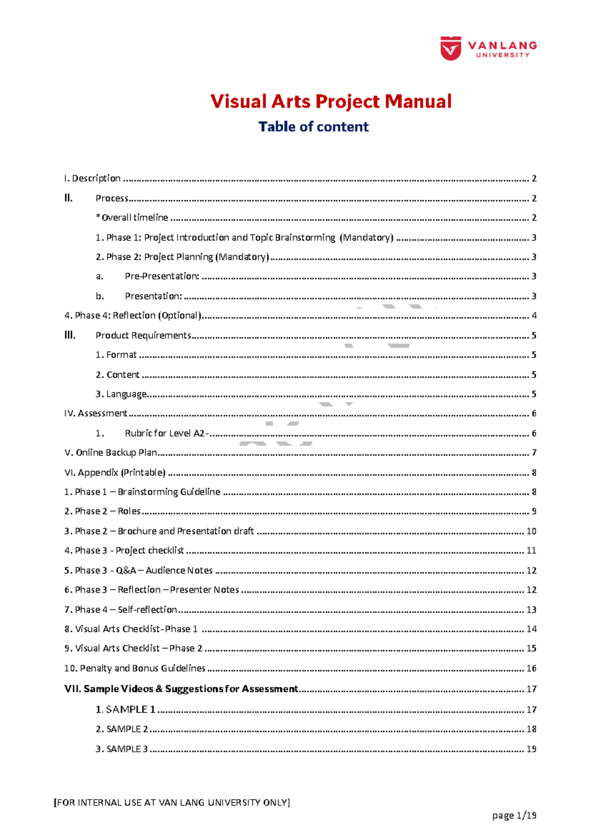 Visual Arts Project Manual (Course Code: VAP 101) - Comprehensive Guide ...