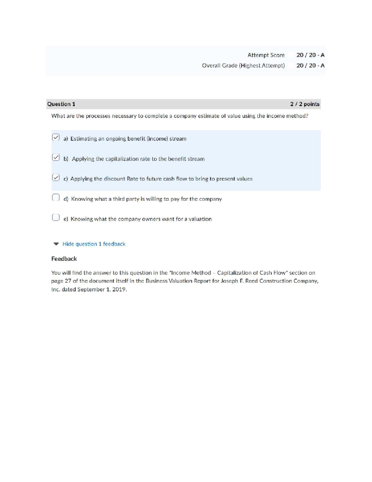 ACC345 module 6 quiz - received 20/20 (100%) - Attempt Score 20 20 A ...