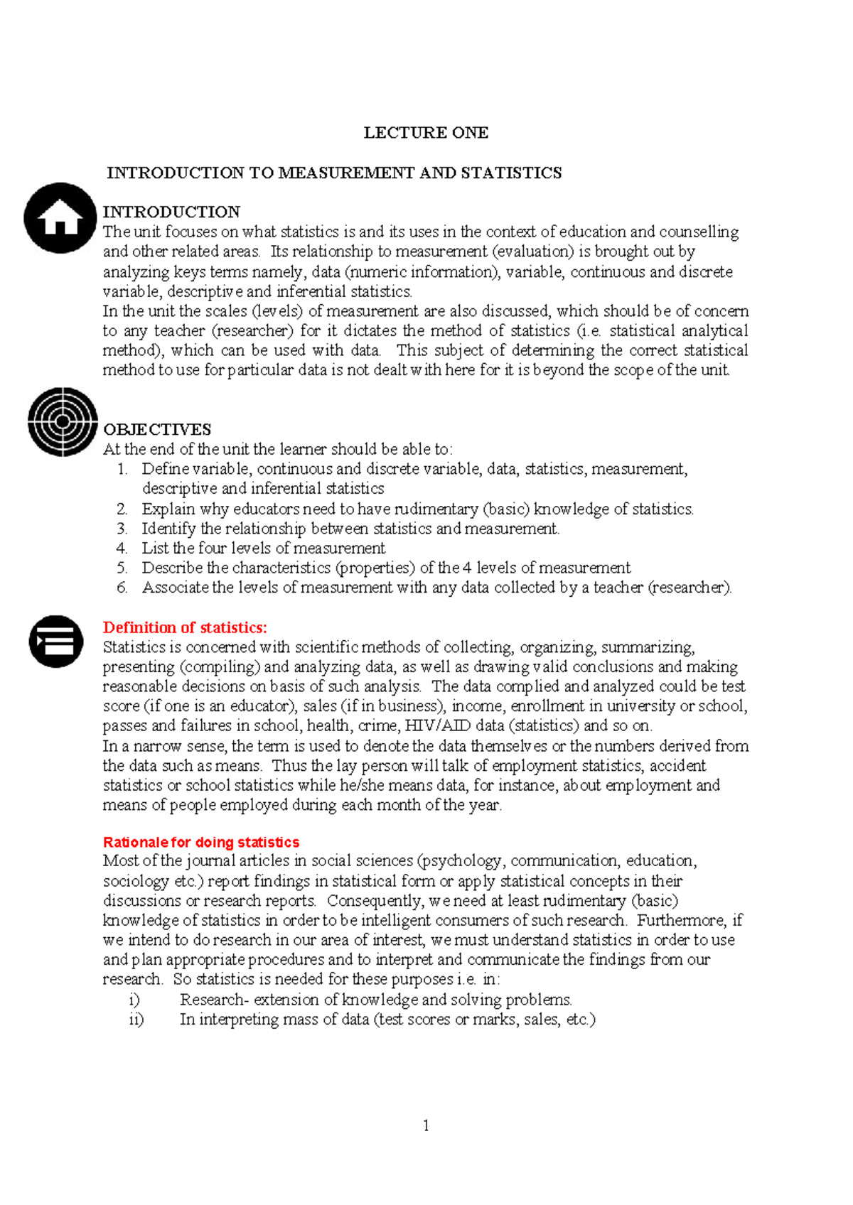 PSY 321 Lecture Notes: Introduction to Measurement & Statistics - Studocu