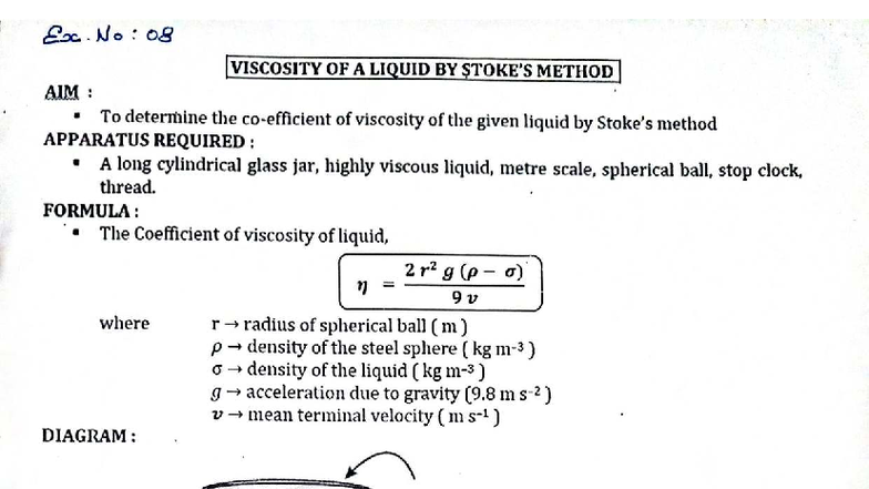 Phy Ex 08: Viscosity Measurement of a Liquid Experiment - Studocu