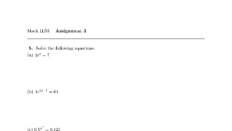 Math 1LS3 Assignment 3: Solving Equations & Population Growth - Studocu