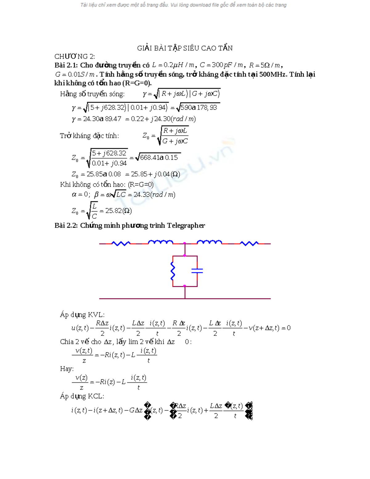 Giai bai tap sieu cao tan 114 - GI ẢI BÀI T ẬP SIÊU CAO T ẦN CH ƯƠNG 2 ...