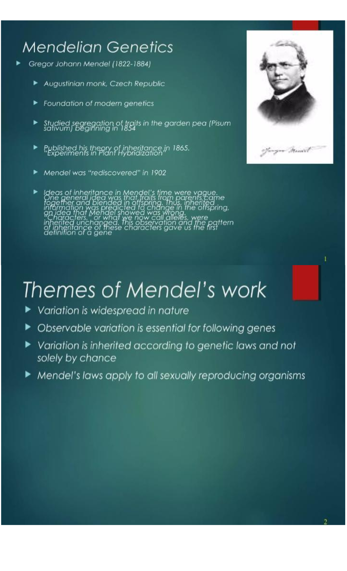 Mendelian Genetics: Principles of Inheritance and Pea Plant Experiments ...