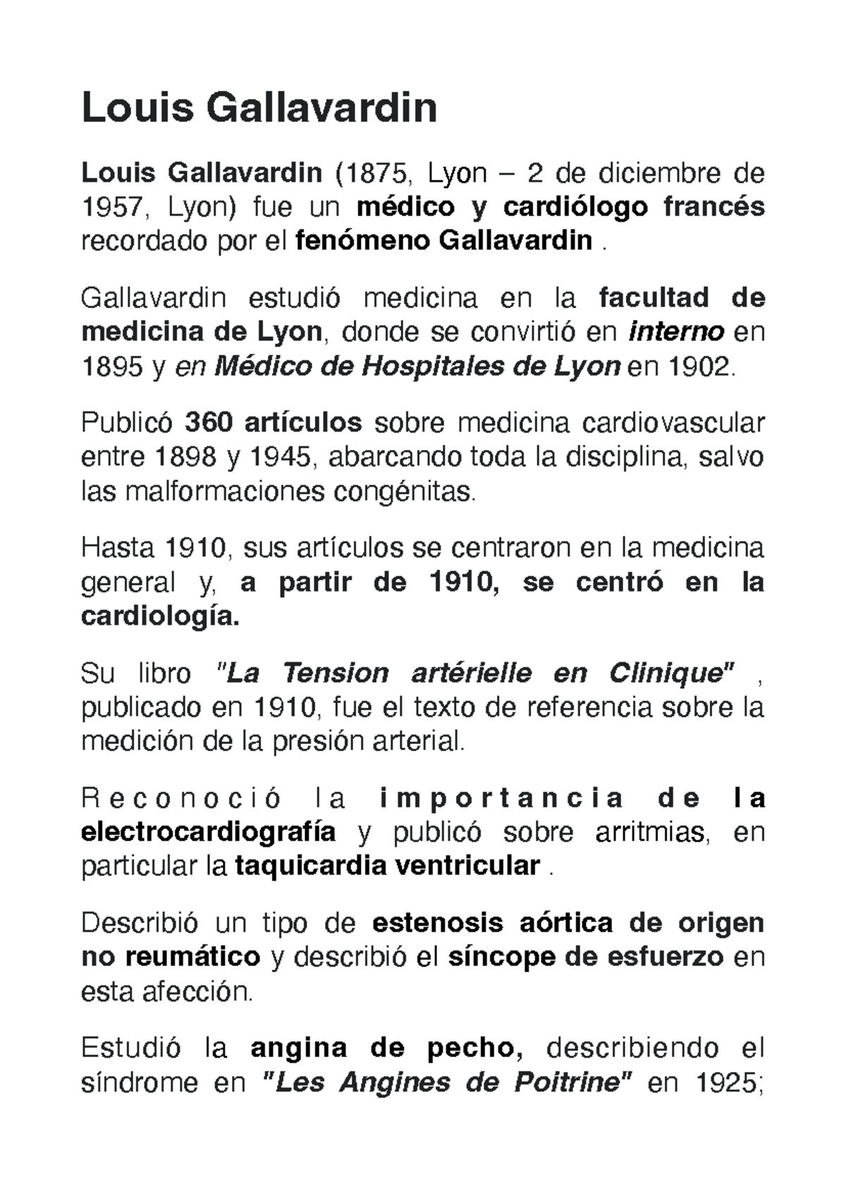 EPÓNIMOS: Estudio del Fenómeno de Gallavardin en Cardiología - Studocu