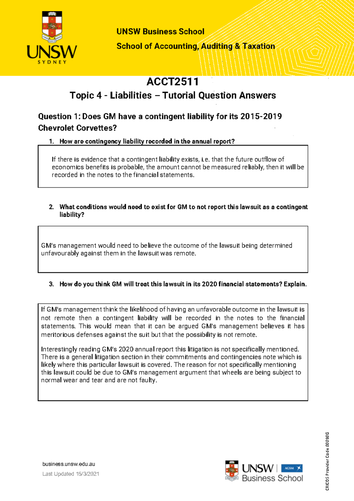 Topic 4 Tutorial Question Answers 2022T1 - CRICOS Provider Code 00098G ...