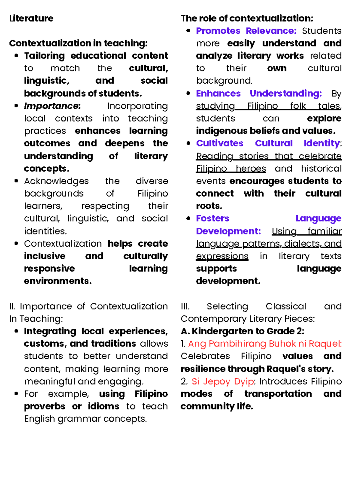 Literature Contextualization in Teaching: TOS & Reviewer Insights - Studocu