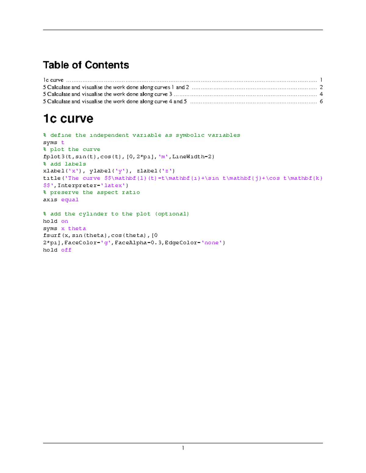 ENG2005 Workshop W4: Calculating Work Along Curves in Matlab - Studocu