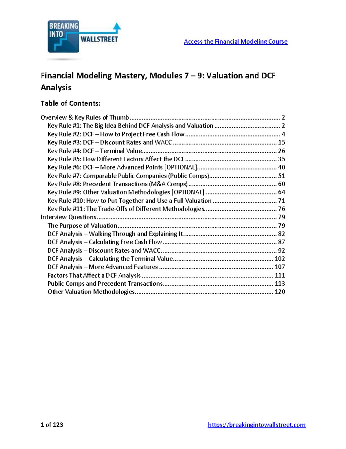 7-9 DCF Analysis Guide: Valuation Techniques and Key Rules - Studocu