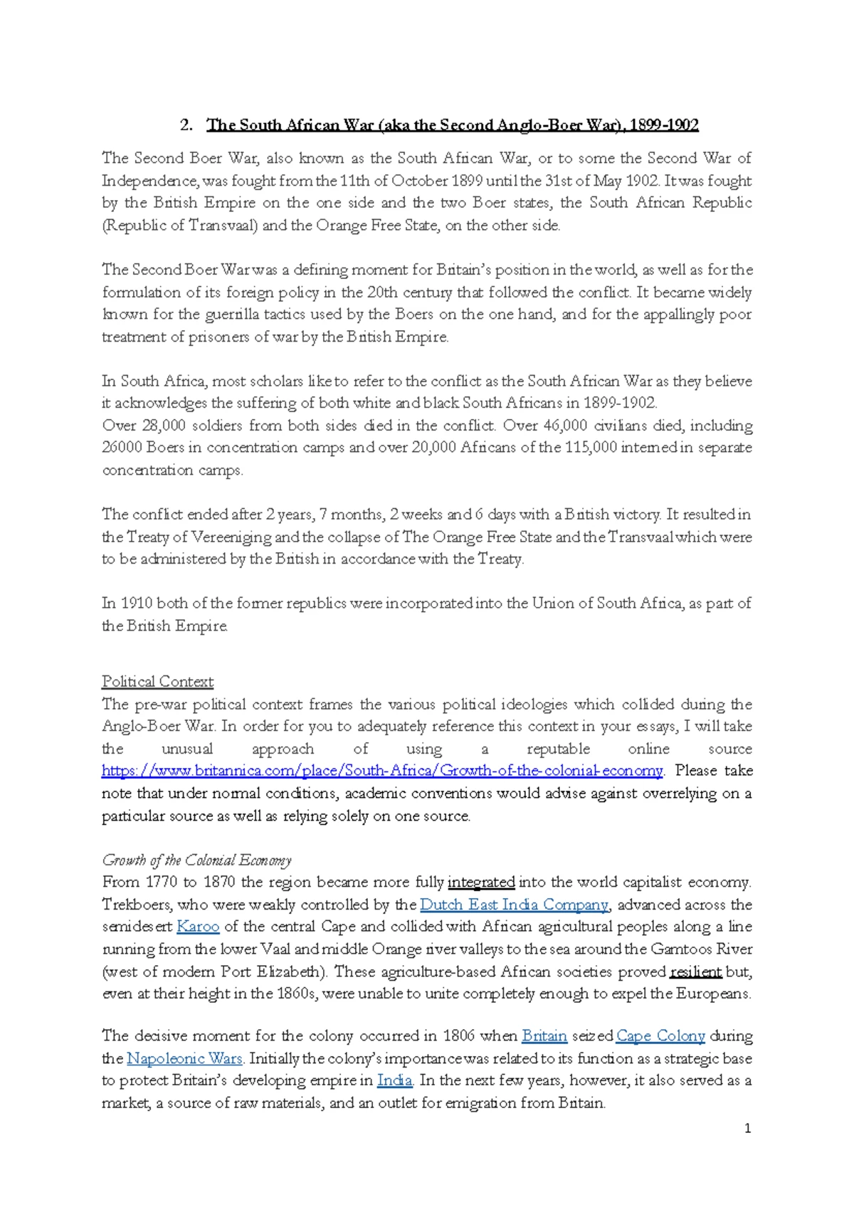 Grade 10 Moshoeshoe - The Boer Republics and the Basotho Kingdom Under ...