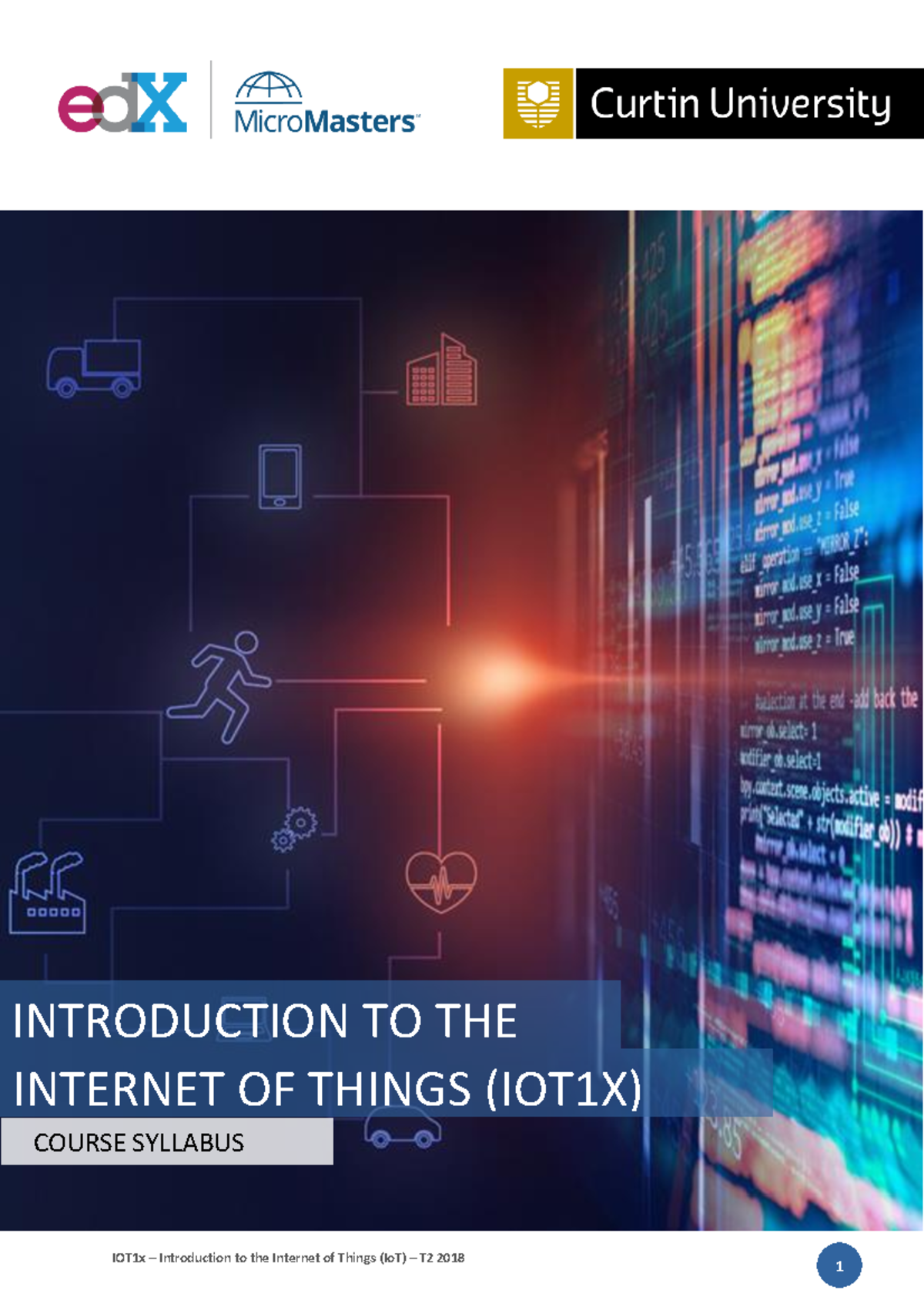 IOT1x Course Syllabus: Introduction to the Internet of Things (T2 2018 ...