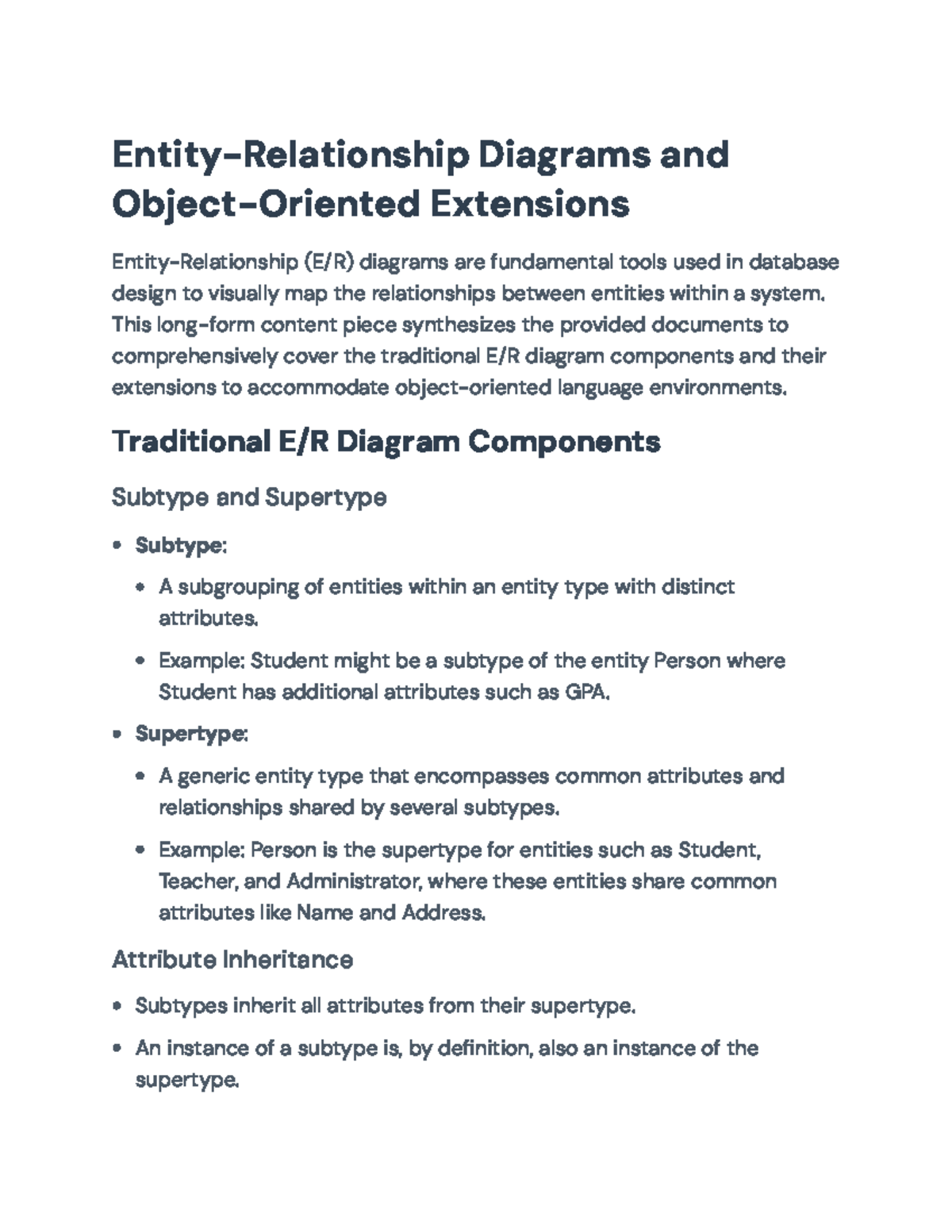 Entity-Relationship Diagrams and Object-Oriented Design Insights ...