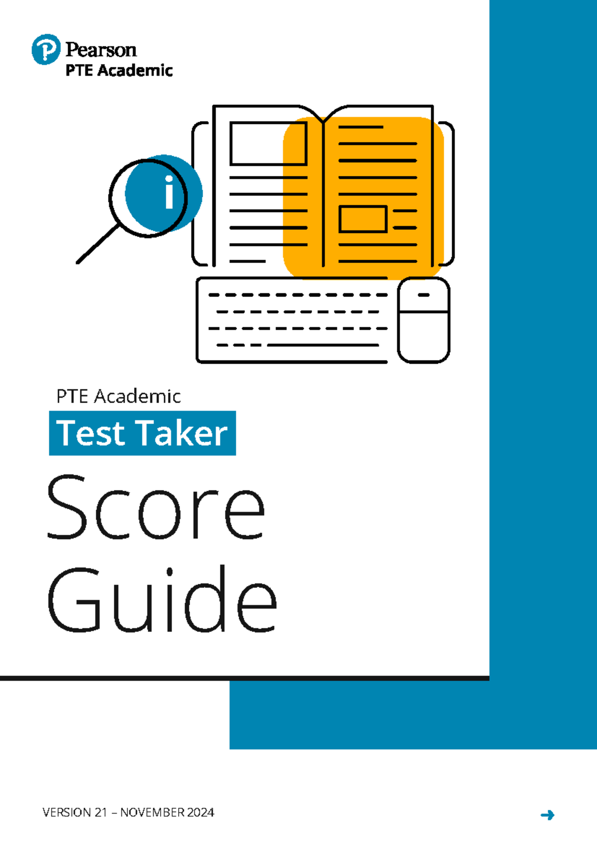 PTE Academic Test Taker Score Guide - Nov 2024 (Version 21) - Studocu