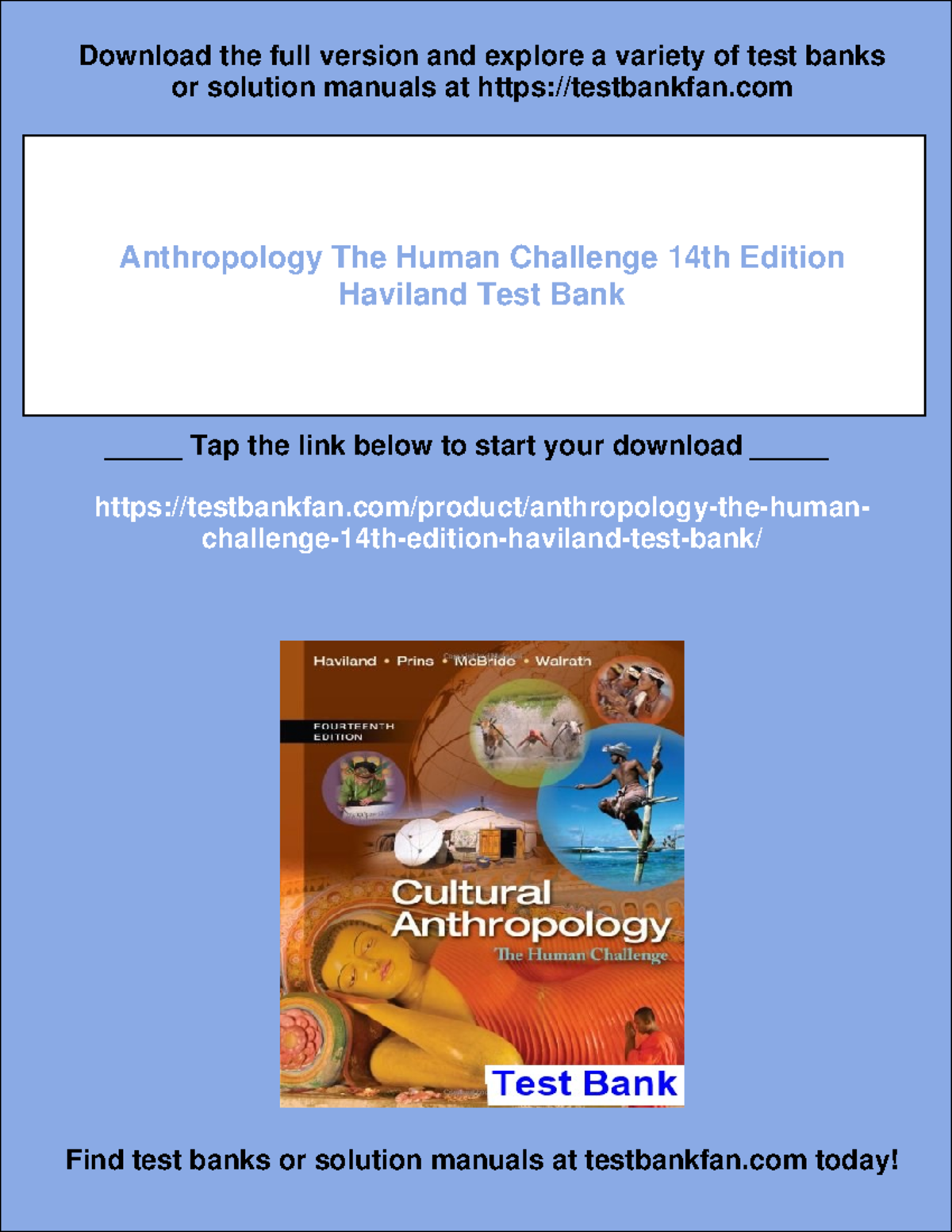 10737 - Anthropology the human challenge 14th edition haviland test ...