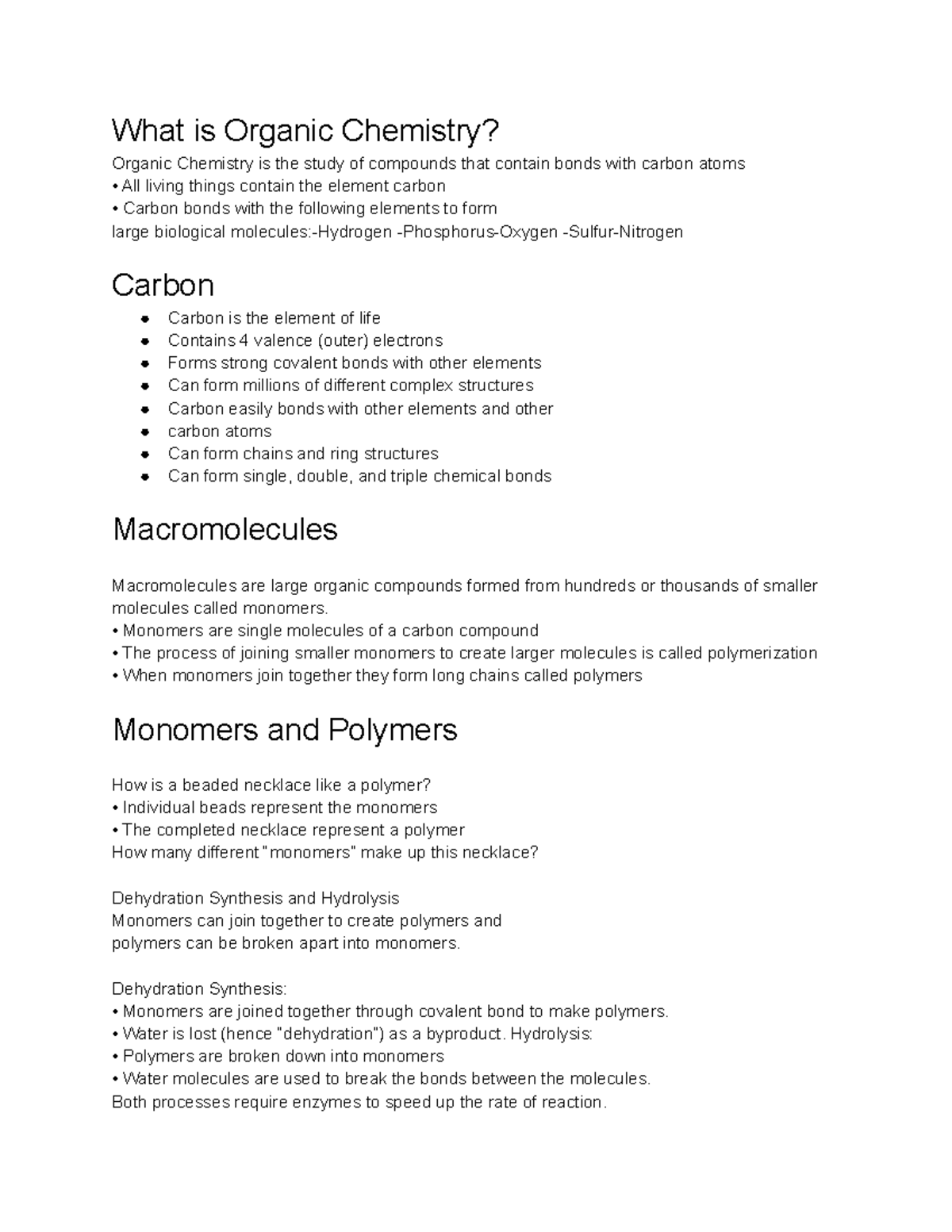 Understanding Macromolecules: Structure and Function in Organic Chem ...