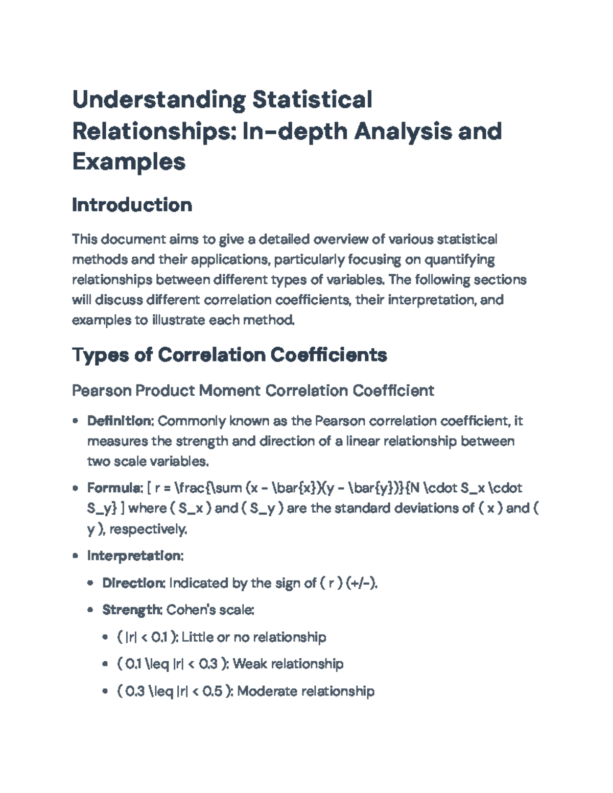 Understanding Statistical Relationships: Correlation Coefficients ...