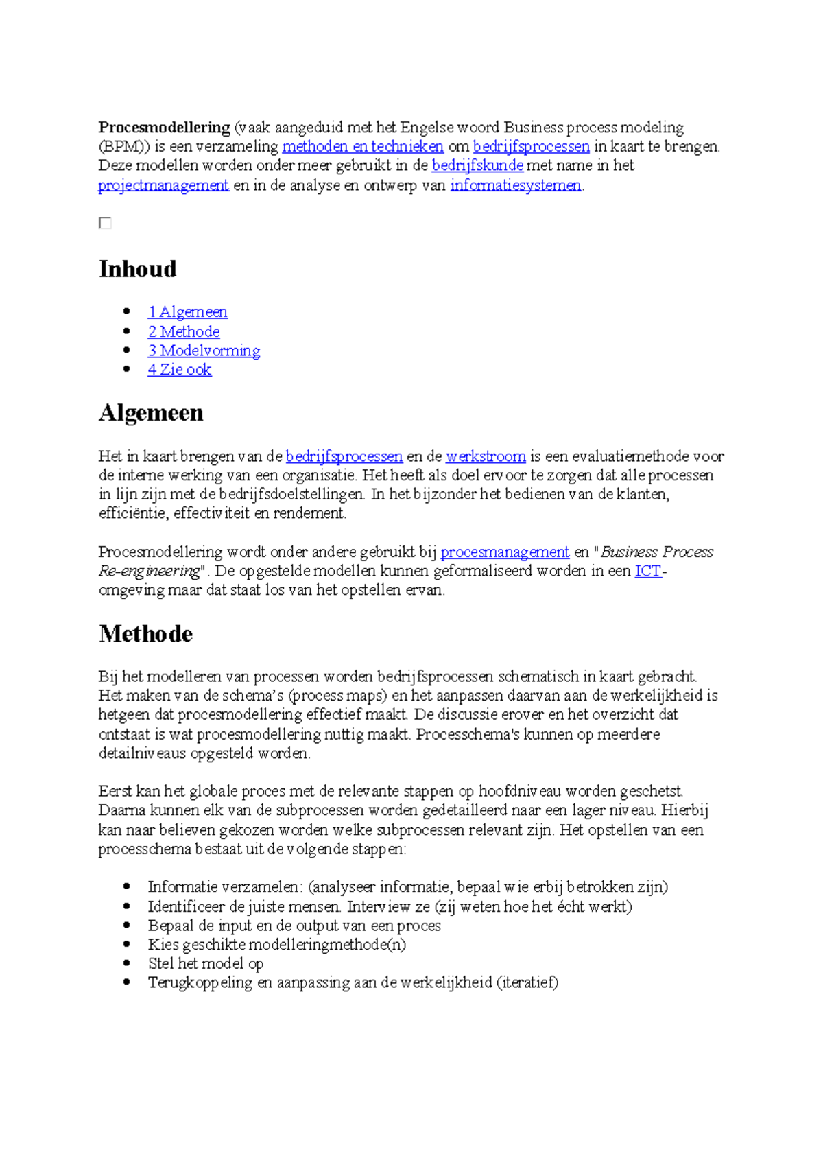 Procesmodellering - Legt uit wat BPM is - Procesmodellering (vaak ...